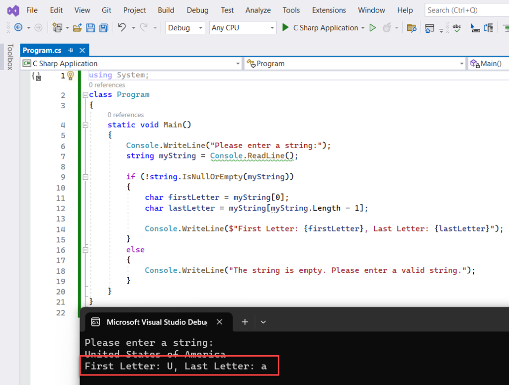 How To Get The First And Last Letter Of A String In C NET