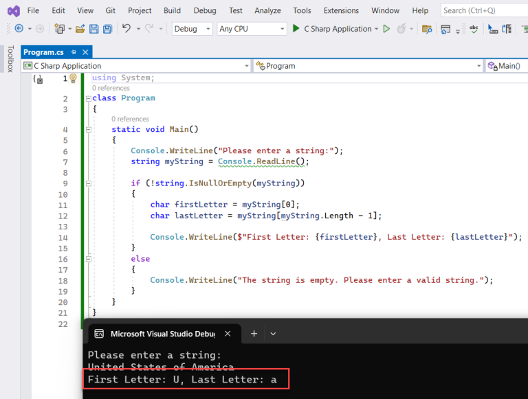 How To Get The First And Last Letter Of A String In C NET AspDotnetHelp