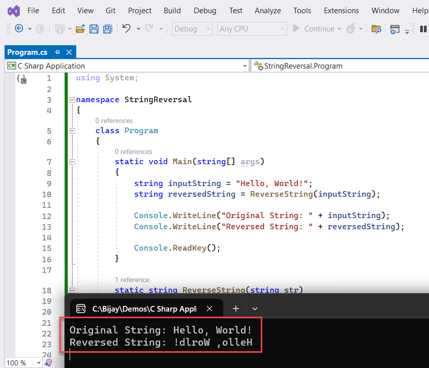 How To Reverse A String In C Using Inbuilt Function AspDotnetHelp