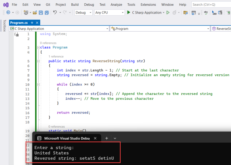 How To Reverse String In C Using While Loop AspDotnetHelp