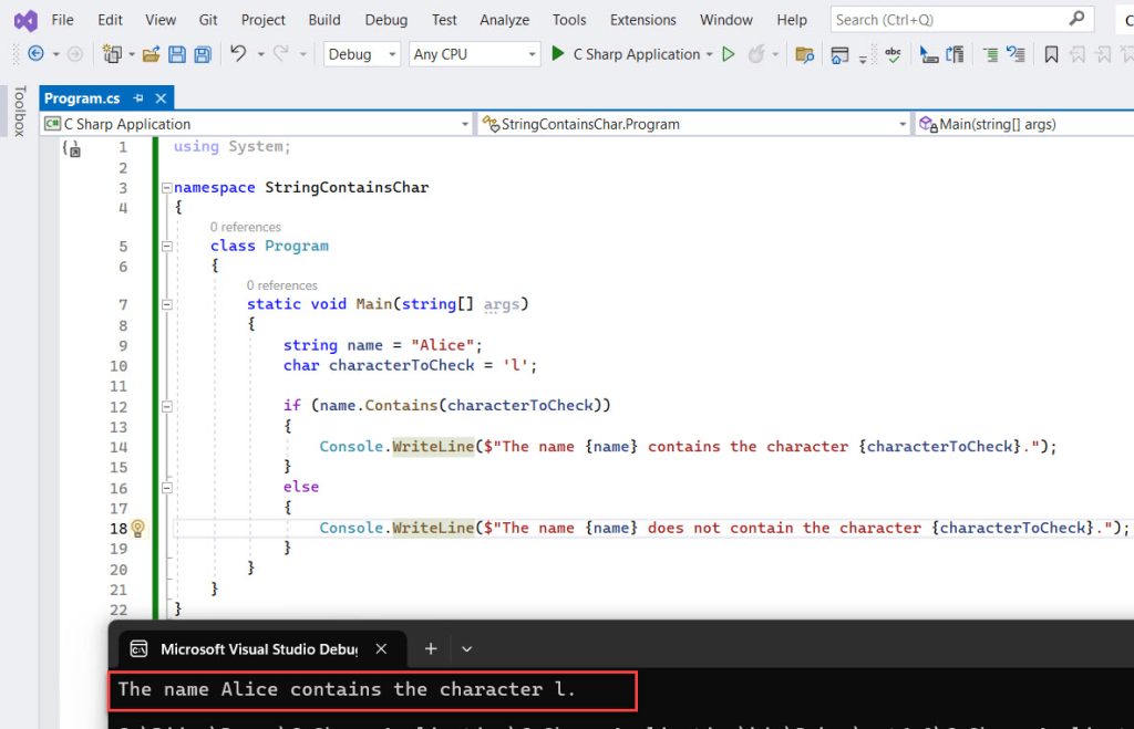 How To Check If String Contains A Character In C AspDotnetHelp