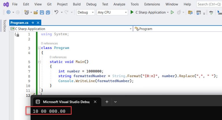 How to Format Number Thousand Separator with Space in C#? - AspDotnetHelp.com