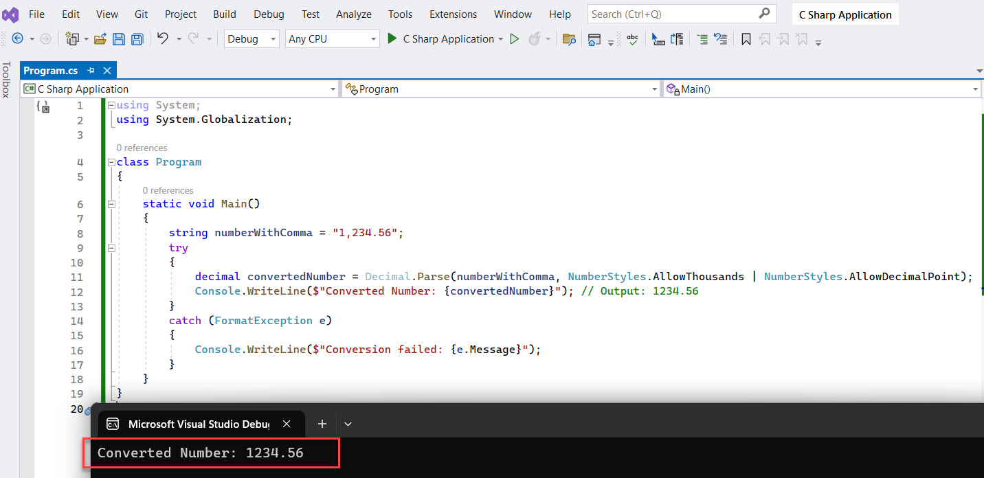 How To Convert Number With Comma Into Decimal In C AspDotnetHelp