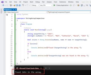 How to Compare String Value with String Array in C#? - AspDotnetHelp.com