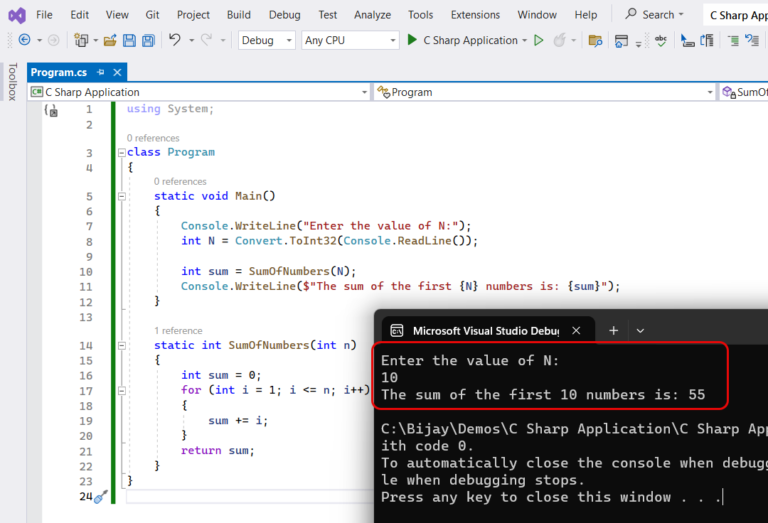 Write A C Program To Find The Sum Of First N Numbers 3 Methods 5751