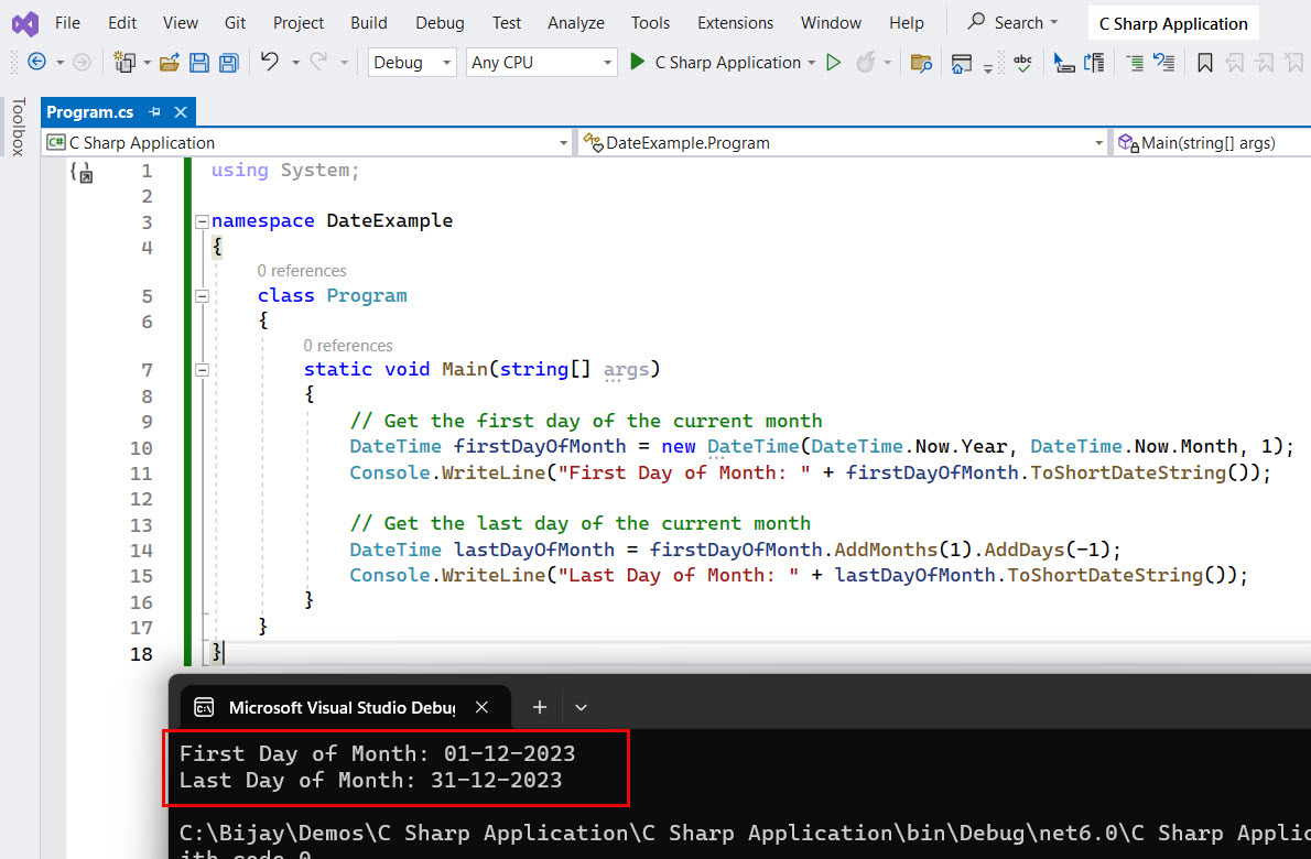 How To Get Start And End Date Of Month In C AspDotnetHelp