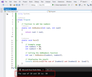 Functions in C# with Examples - AspDotnetHelp.com